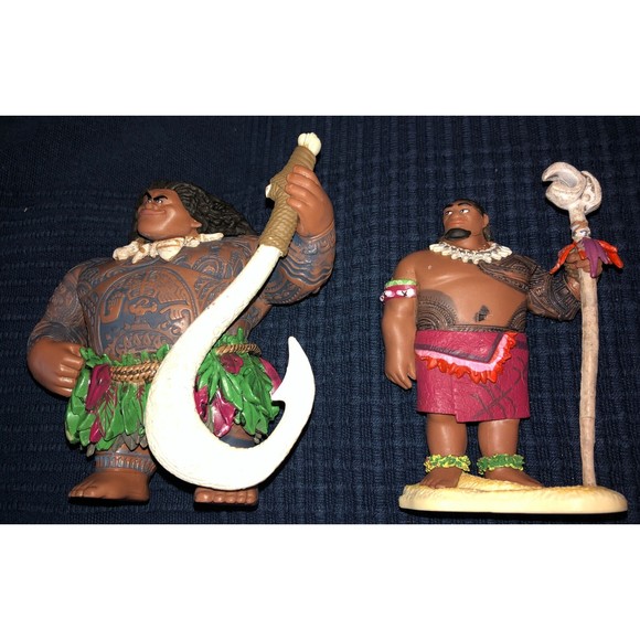 Disney | Toys | Disney Moana Chief Tui Maui Demigod Hook Pvc Cake ...